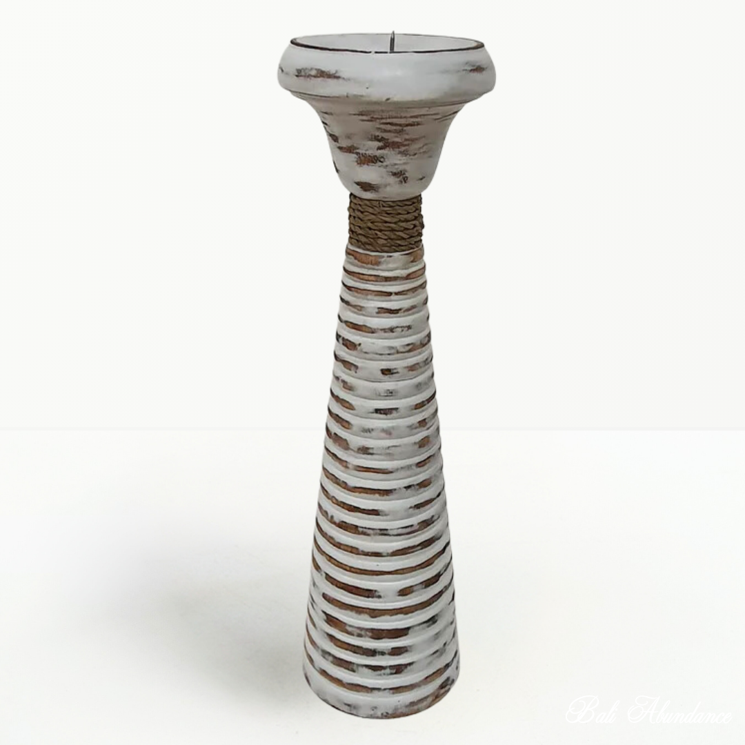 Nautical Candlestick Whitewash - Large – Bali Abundance