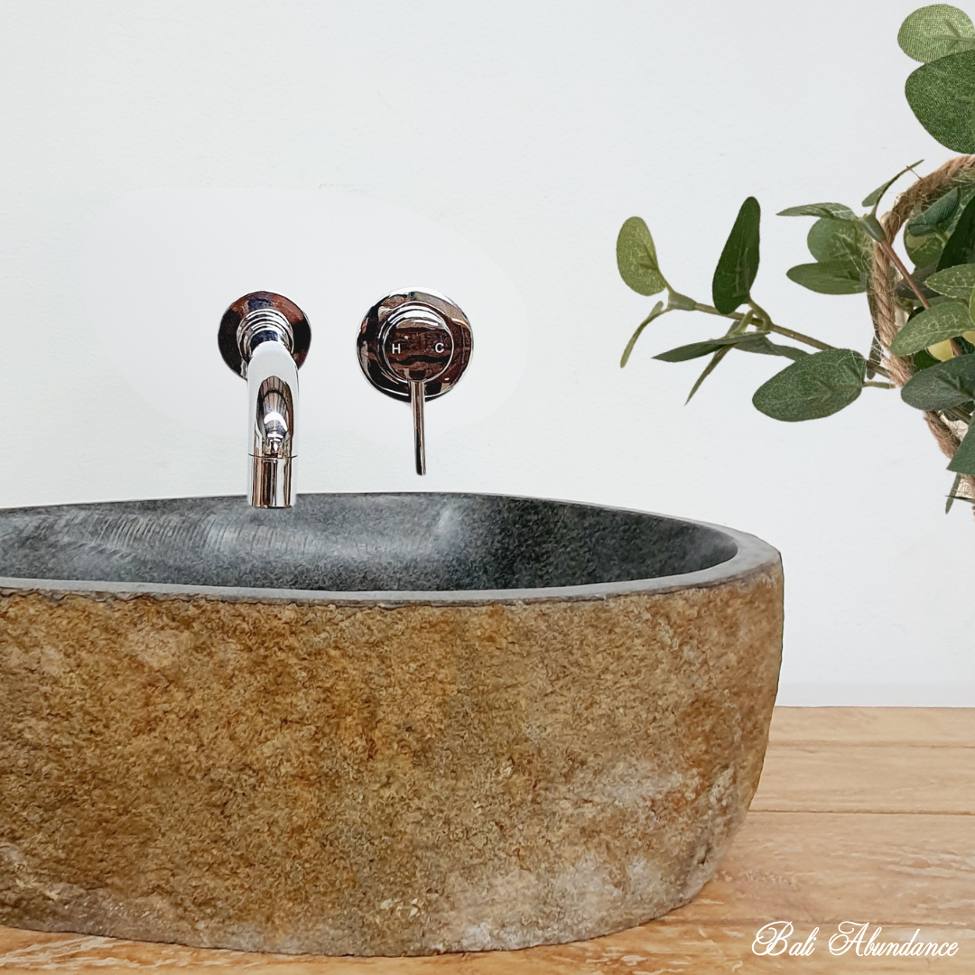 Natural River Stone Bathroom Basin 070 – Bali Abundance