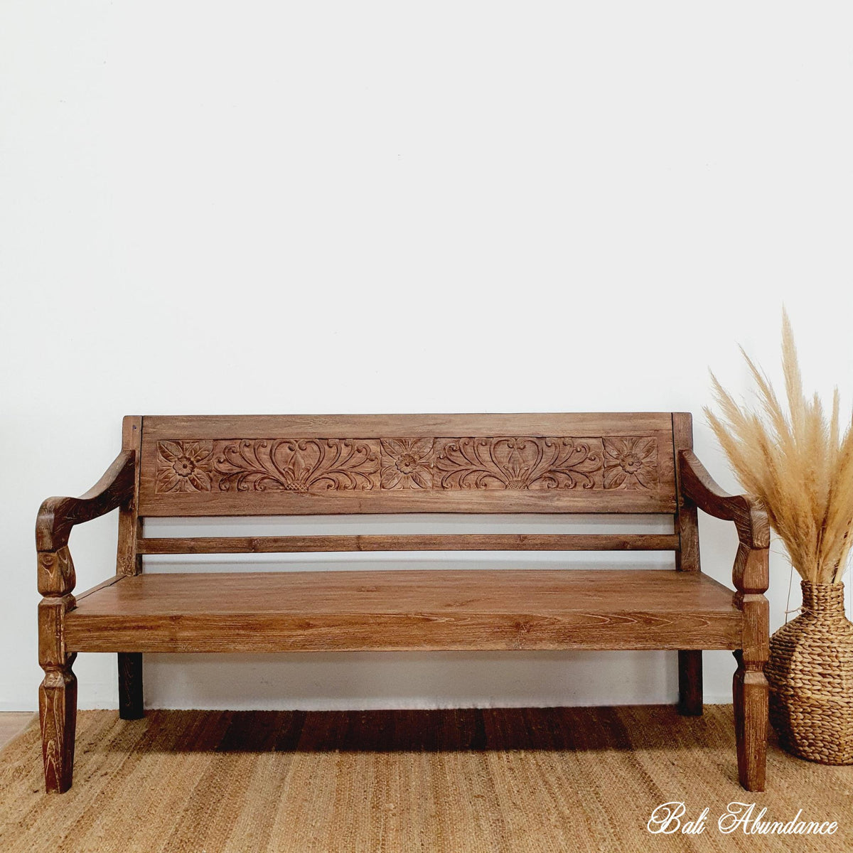 *Balinese Hand Carved Bench/Daybed – Bali Abundance