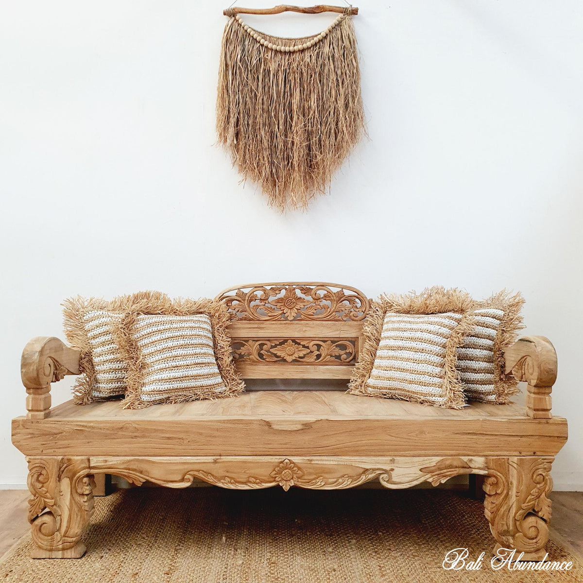 *Balinese Hand Carved Recycled Raw Teak Daybed – Bali Abundance