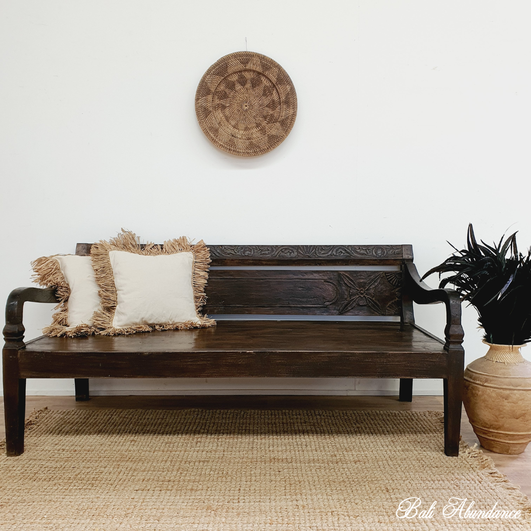 VINTAGE Javanese Hand Carved Teak Daybed Walnut – Bali Abundance