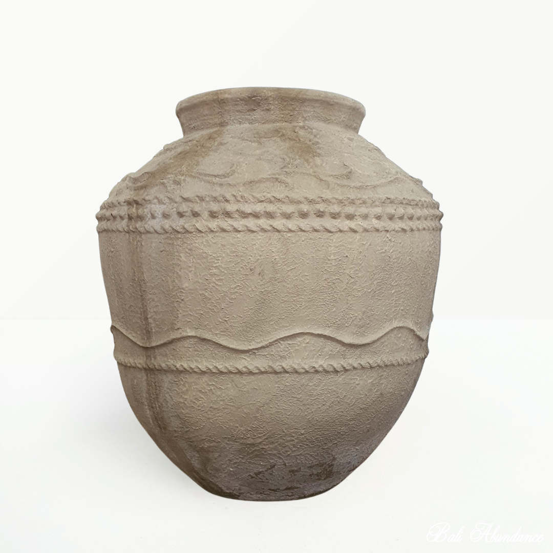 Neutral Rustic Decorative CRC Pot - Large – Bali Abundance