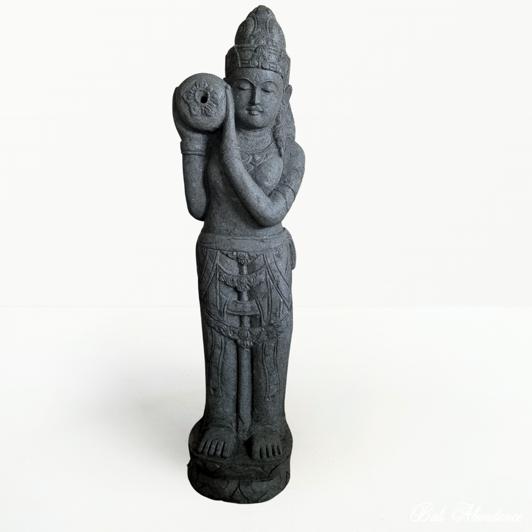 Hand Carved Greenstone Standing Dewi Statue or Water Feature – Bali ...