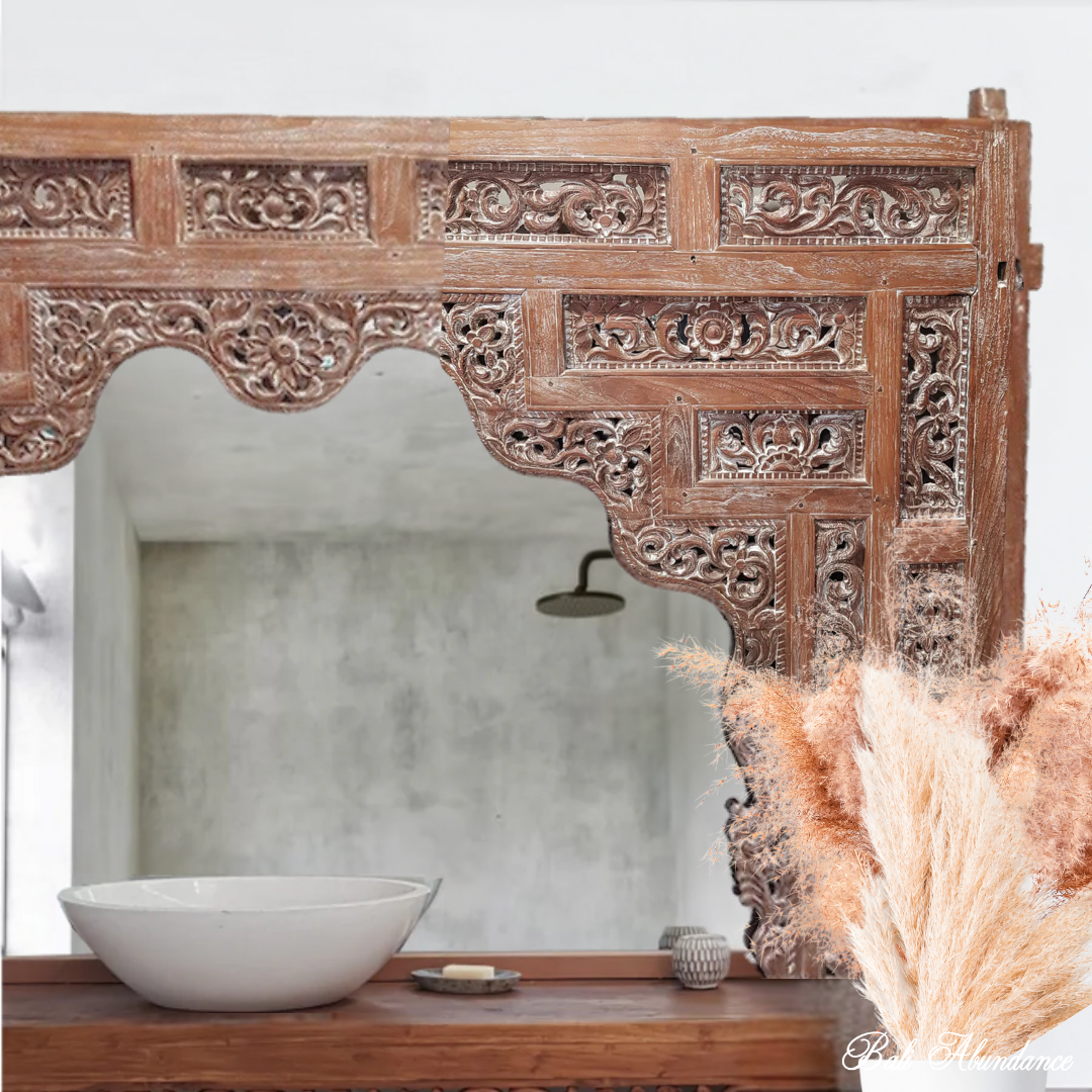 Balinese Vintage Hand Carved Framed Mirror - Large VINTAGE ONE OF A KI ...