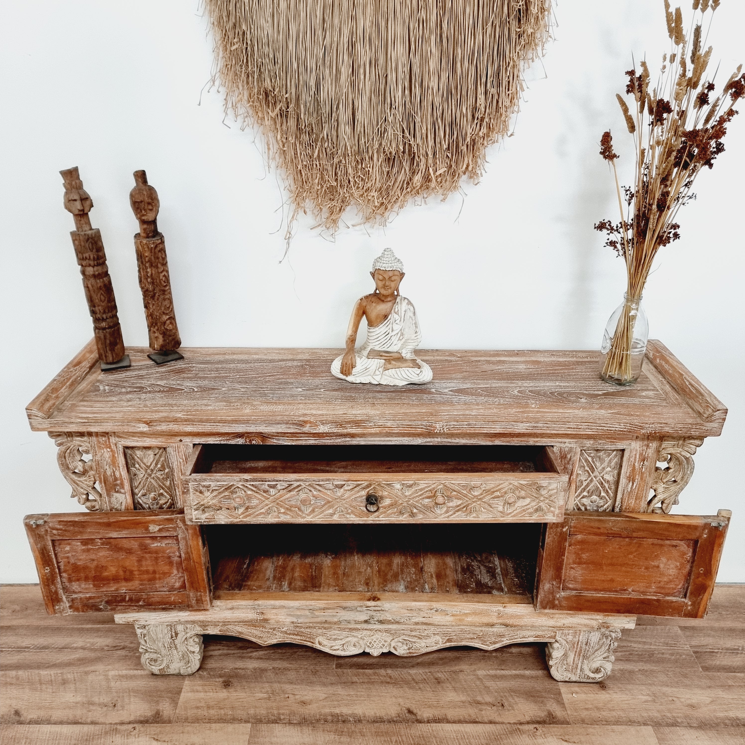 *Balinese Recycled Teak Sideboard- Jati Wash – Bali Abundance